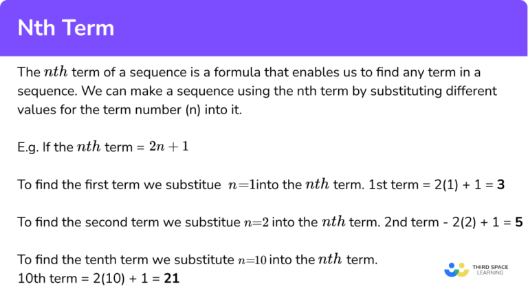 Nth Term Of A Sequence - GCSE Maths - Steps & Examples