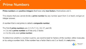 Prime Numbers - GCSE Maths - Steps, Examples & Worksheet
