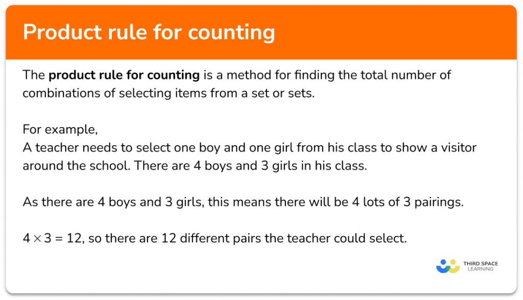 Product Rule For Counting - GCSE Maths - Steps, Examples & Worksheet