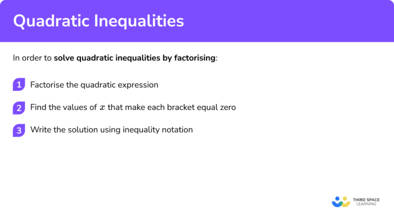 Quadratic Inequalities - GCSE Maths - Steps, Examples & Worksheet