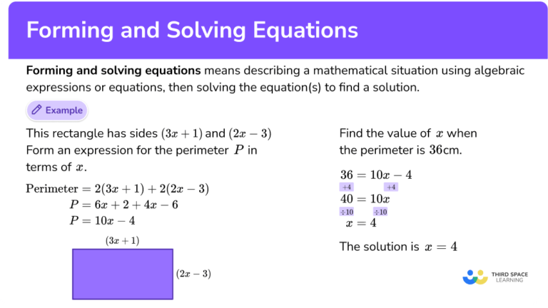 Forming And Solving Equations - GCSE Maths - Steps & Examples