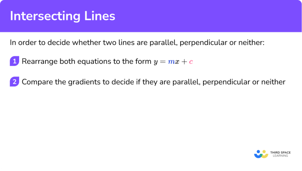 Intersecting Lines - GCSE Maths - Steps, Examples & Worksheet
