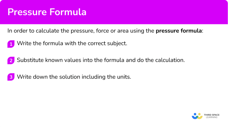 Pressure Formula - GCSE Maths - Steps, Examples & Worksheet