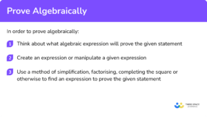 Prove Algebraically - GCSE Maths - Steps, Examples & Worksheet