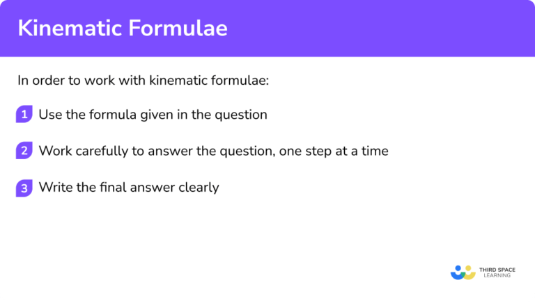 Kinematics Formula - GCSE Maths - Steps, Examples & Worksheet