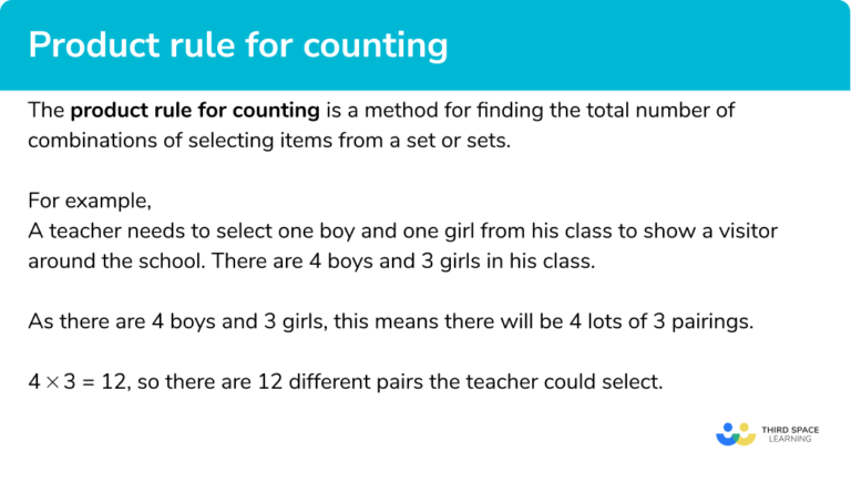 Product Rule For Counting - GCSE Maths - Steps, Examples & Worksheet