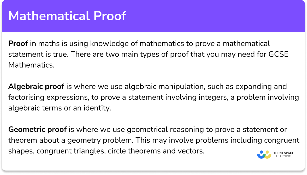 Mathematical Proof GCSE Maths Steps Examples Worksheet