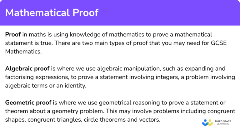 Mathematical Proof - GCSE Maths - Steps, Examples & Worksheet
