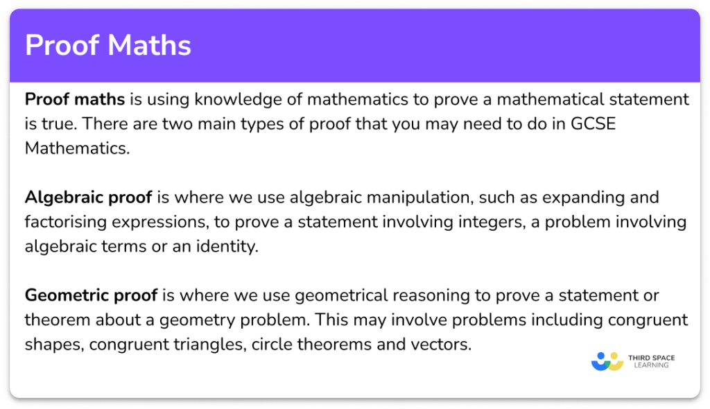 Mathematical Proof - GCSE Maths - Steps, Examples & Worksheet
