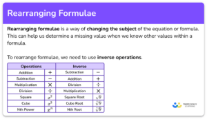 Rearranging Formulae - GCSE Maths - Steps, Examples & Worksheet