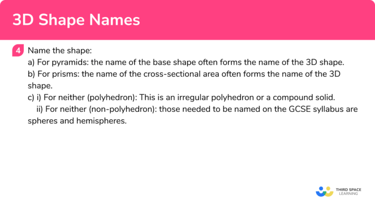 3D Shapes Names - GCSE Maths - Steps, Examples & Worksheet