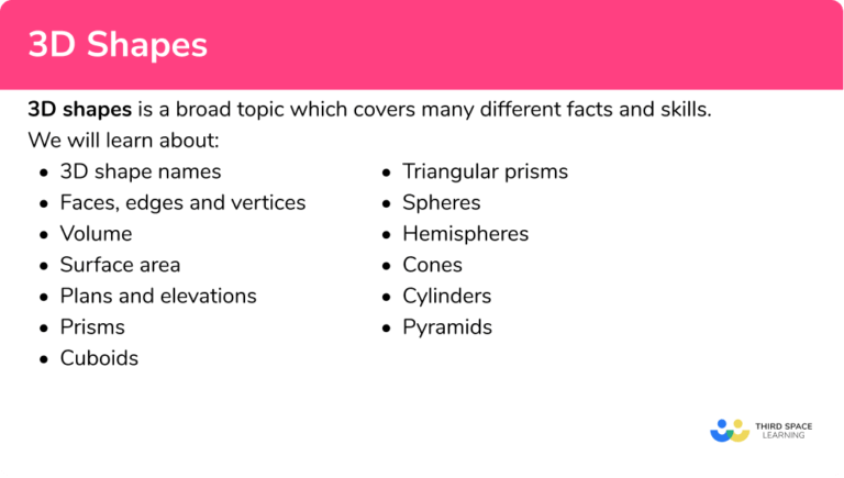 3D Shapes - GCSE Maths - Steps, Examples & Worksheet