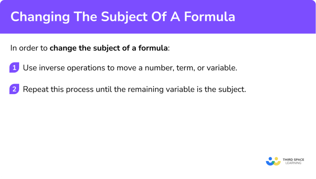 Changing The Subject Of A Formula - GCSE Maths Guide