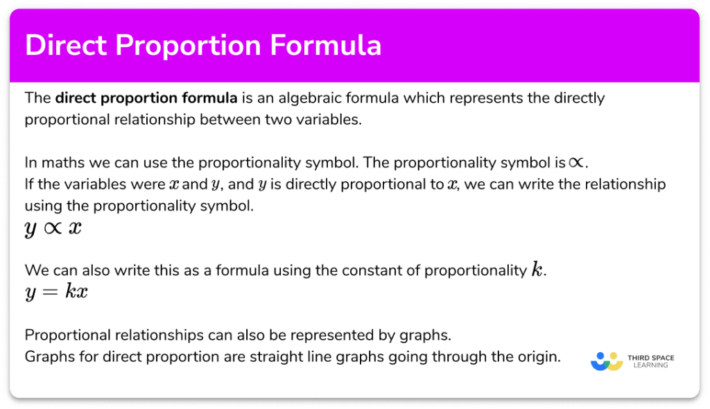 Direct Proportion Formula GCSE Maths Steps Examples Direct Proportion Formula GCSE Maths Steps Examples