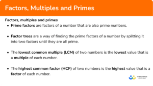 Factors, Multiples And Primes - GCSE Maths - Steps & Examples
