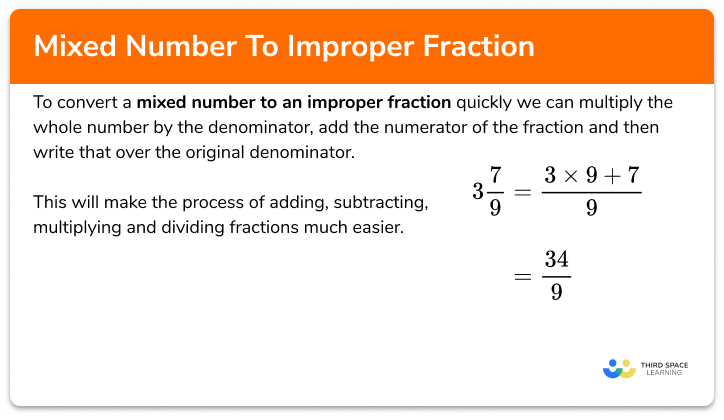 Mixed Number To Improper Fraction GCSE Maths Guide