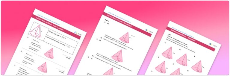 Surface Area Of Cones Worksheet - GCSE Maths [FREE] - Third Space Learning