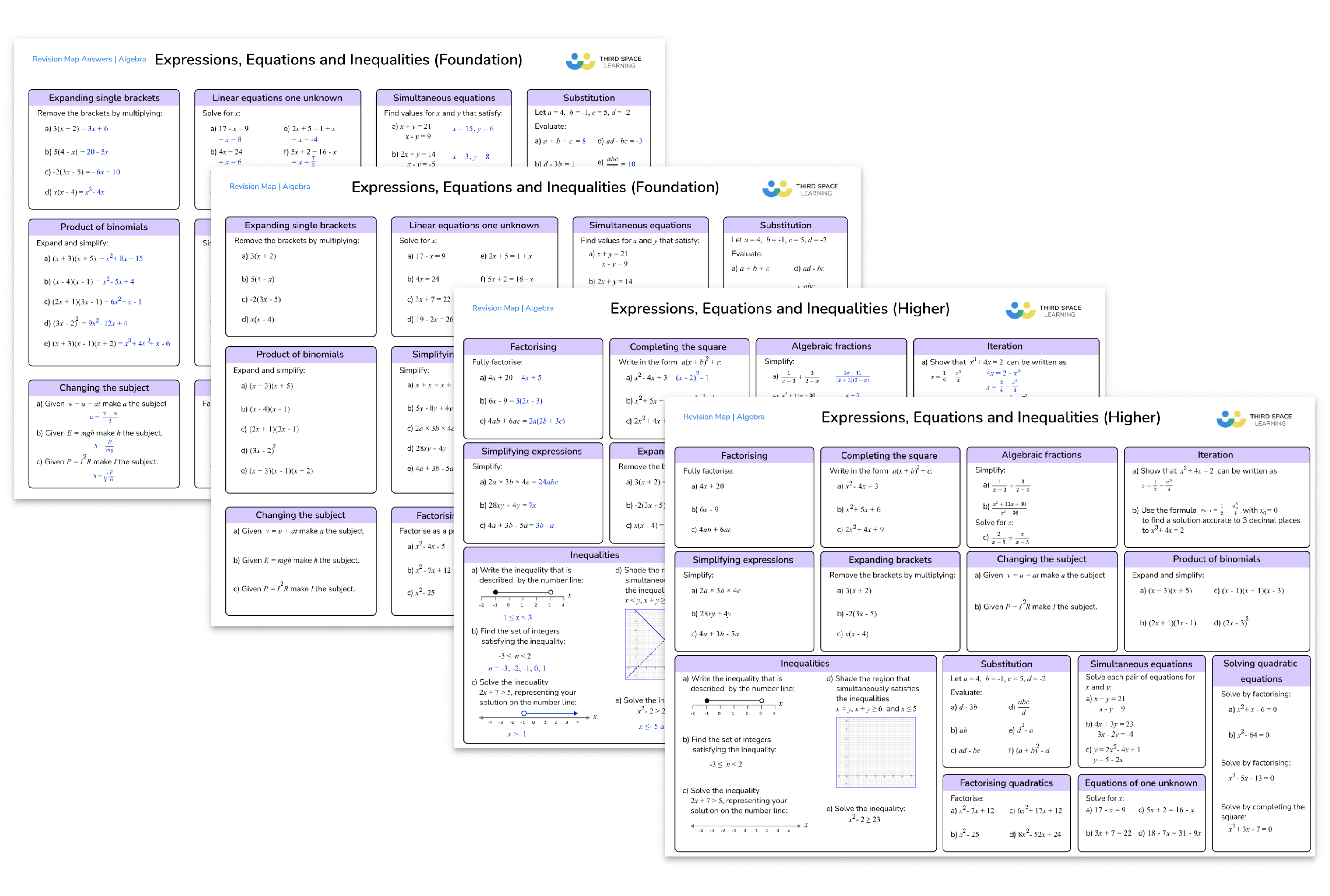 FREE GCSE Revision Maps Expressions Equations And Inequalities FREE GCSE Revision Maps Expressions Equations And Inequalities