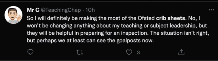 Ofsted Crib Sheets: Summary Of Key Information Inspectors Will Have