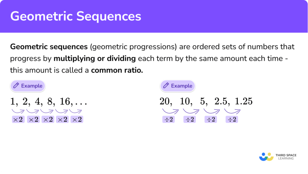 Geometric Sequences GCSE Maths Steps Examples
