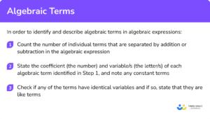 Algebraic Terms - GCSE Maths - Steps, Examples & Worksheet