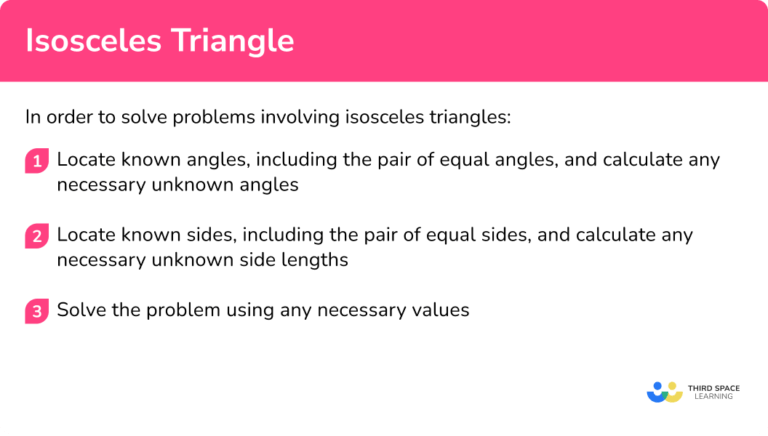 Isosceles Triangle - GCSE Maths - Steps, Examples & Worksheet
