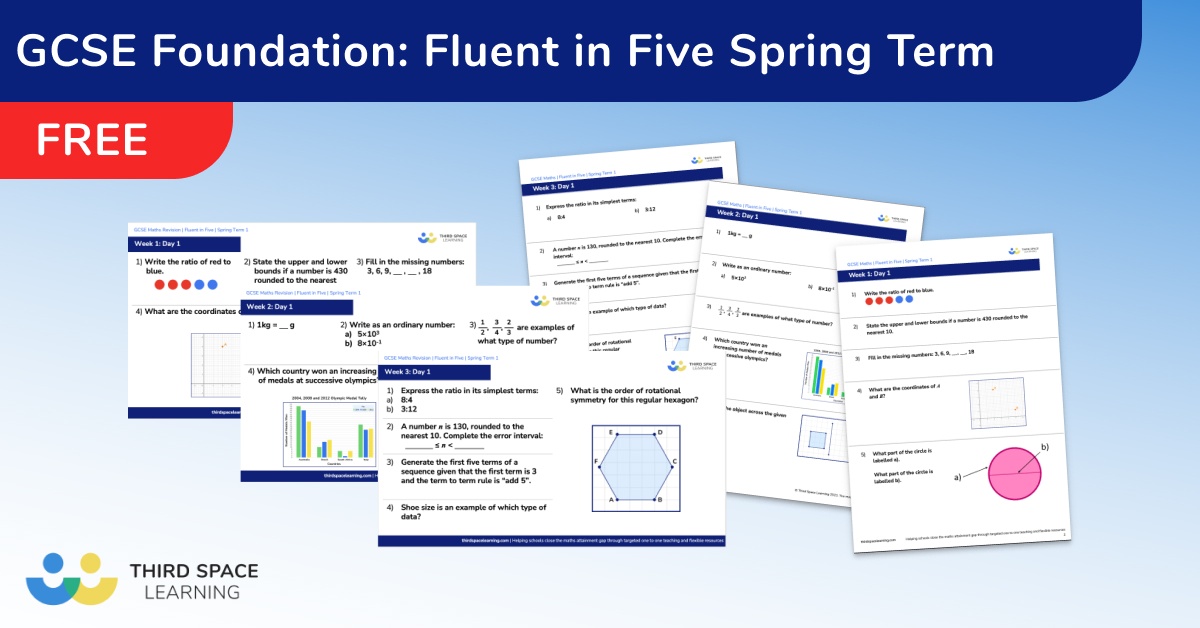 [FREE] GCSE Fluent in Five Arithmetic Pack (Spring Term - Weeks 1 to 12)