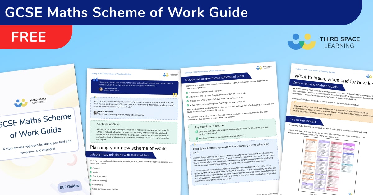 [FREE] GCSE Maths Scheme of Work Guide - Third Space Learning