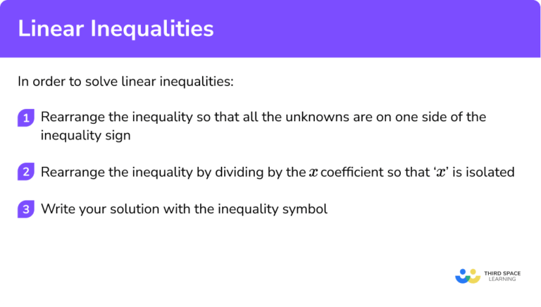 Linear Inequalities - GCSE Maths - Steps, Examples & Worksheet