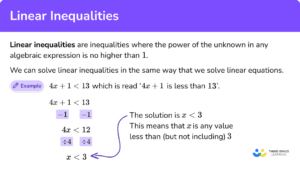 Linear Inequalities - GCSE Maths - Steps, Examples & Worksheet