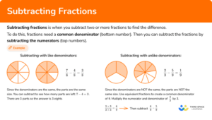 Subtracting Fractions - Math Steps, Examples & Questions