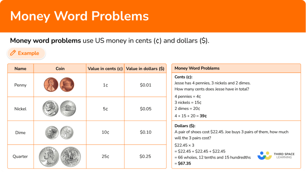 Money Word Problems - Math Steps, Examples & Questions