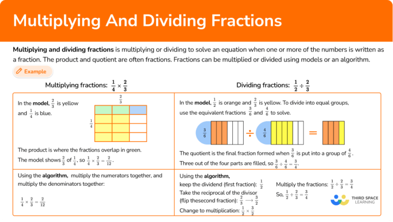 Multiplying And Dividing Fractions - Math Guide