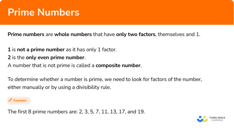 Prime Numbers - Elementary Math - Steps, Examples & Questions