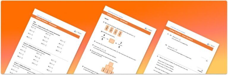 Adding fractions Worksheet - GCSE Maths [FREE] - Third Space Learning