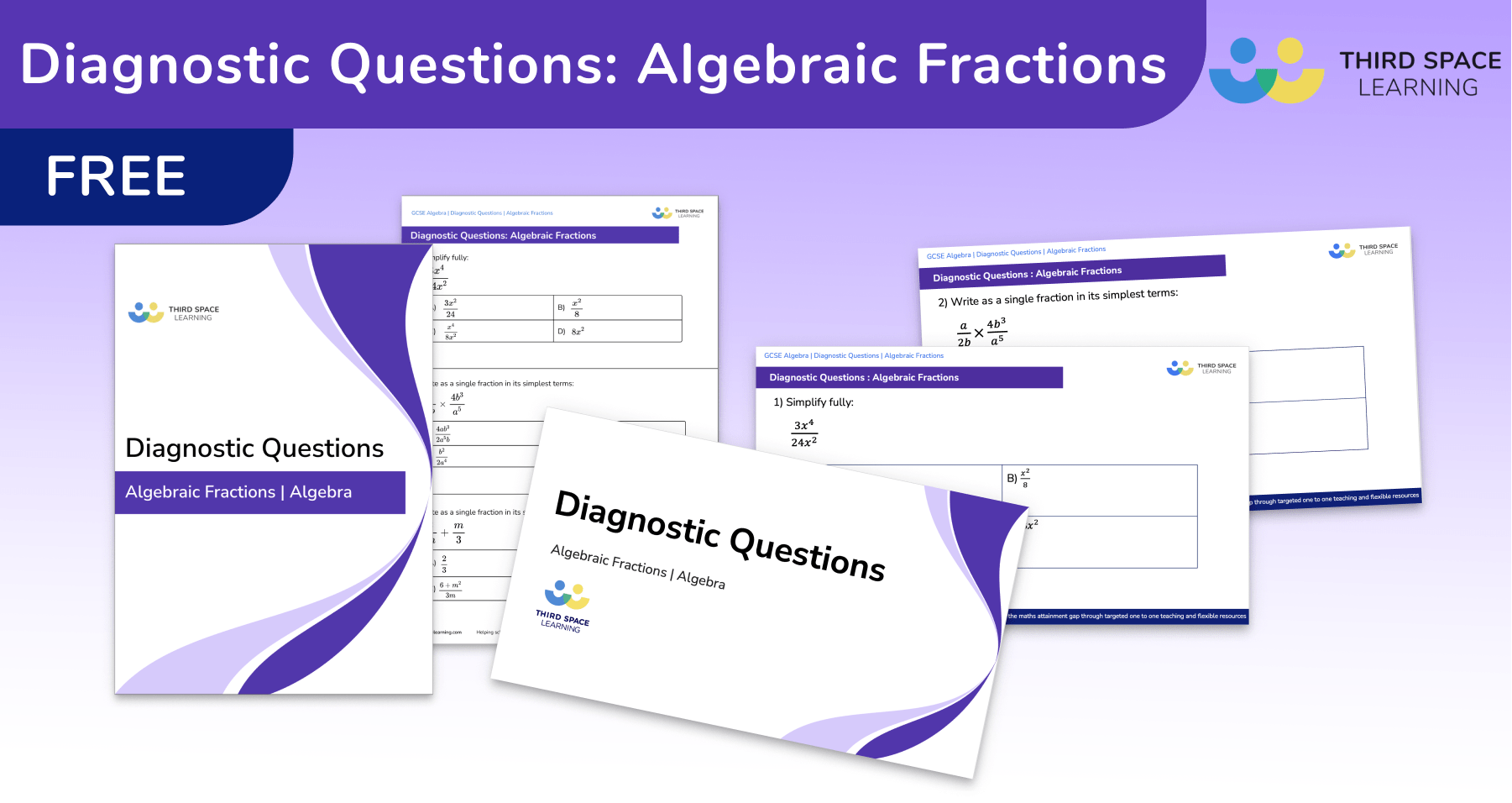 Free Gcse Algebraic Fractions Diagnostic Questions Third Space Learning