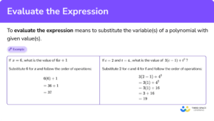 Evaluate The Expression - Steps, Examples & Questions