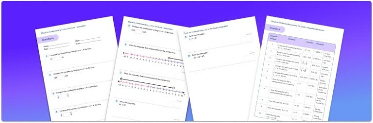 [FREE] Inequalities Check for Understanding Quiz - Third Space Learning