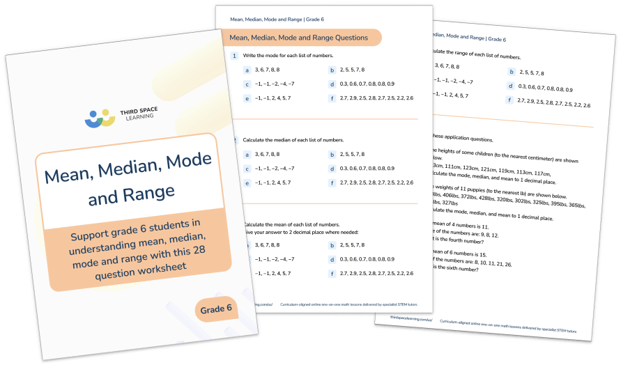  FREE Mean Median Mode And Range Worksheet Third Space Learning