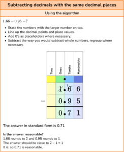 Subtracting Decimals - Elementary Math - Steps And Examples