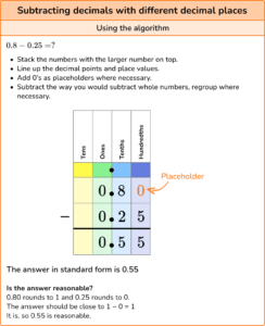 Subtracting Decimals - Elementary Math - Steps And Examples