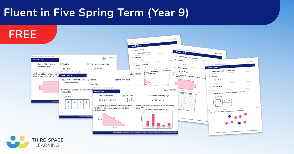 [FREE] Year 9 Fluent in Five Arithmetic Pack (Spring Term - Weeks 1 to 12)