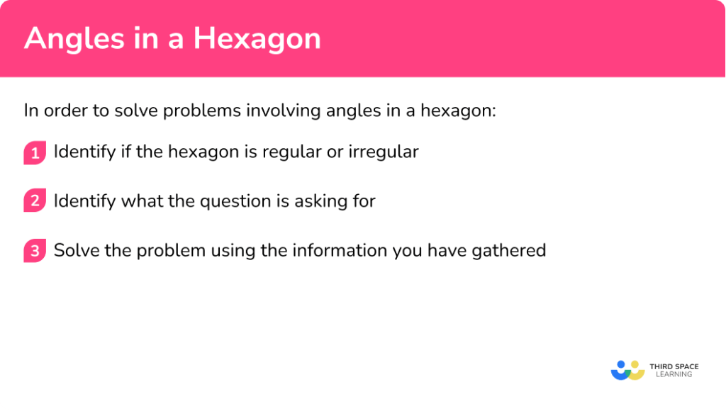 Angles In A Hexagon - GCSE Maths - Steps, Examples, Worksheet