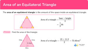 Area of Equilateral Triangle - Math Steps, Examples & Questions
