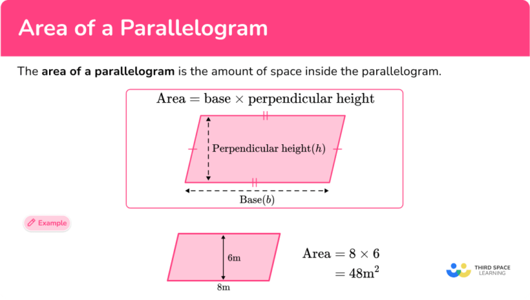 Area of a Parallelogram - Math Steps, Examples & Questions