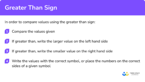 Greater Than Sign - GCSE Maths - Steps, Examples & Worksheet