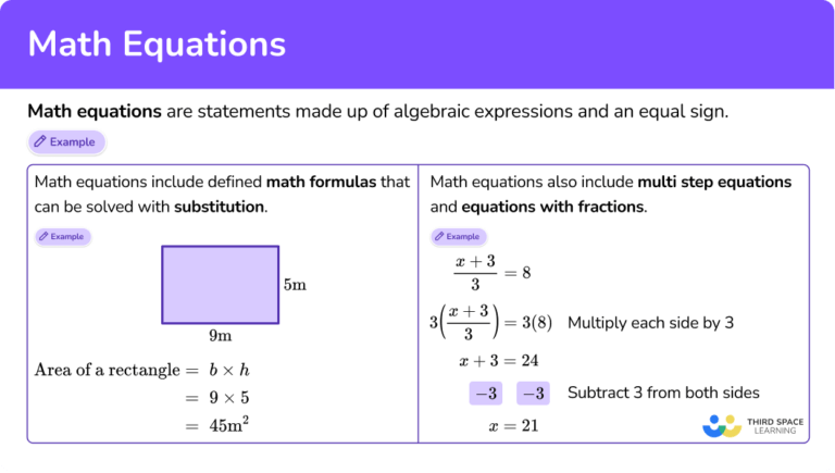 Math equations - Math Steps, Examples & Questions