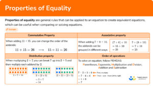 Properties of Equality - Math Steps, Examples & Questions