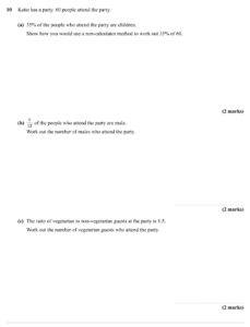 Year 7 Maths Test With Answers And Mark Scheme