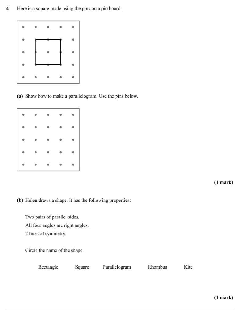Year 7 Maths Test With Answers And Mark Scheme